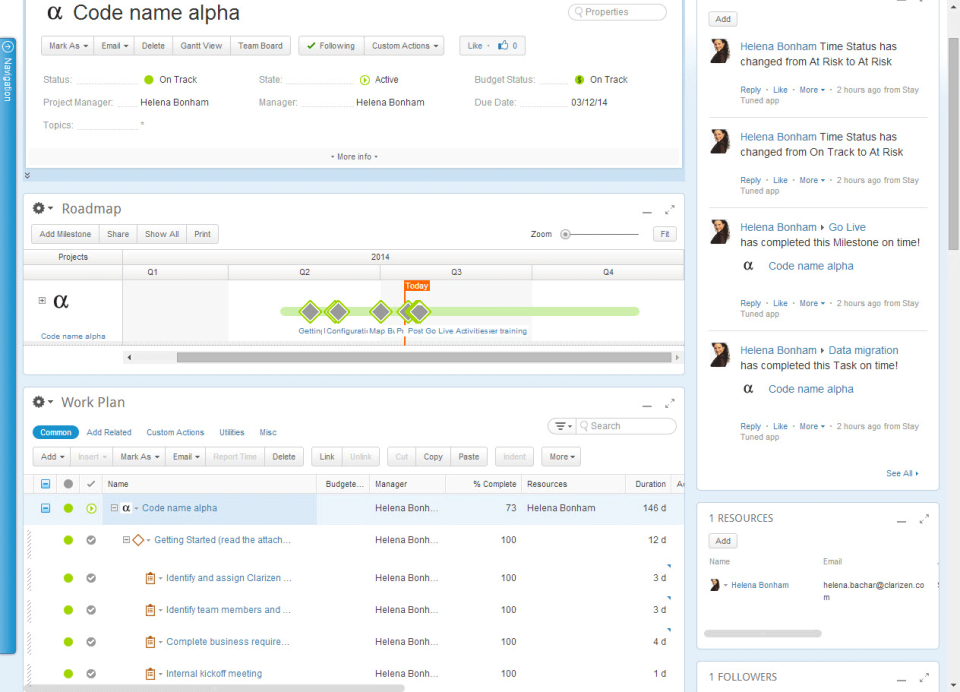 Clarizen: precios, funciones y opiniones